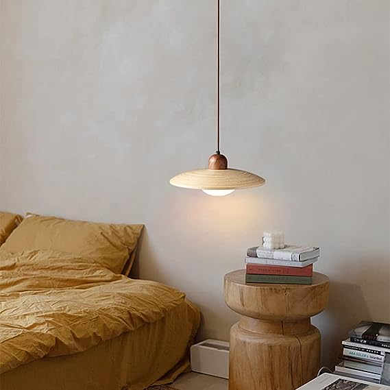 Bamboo Pendant Light LED Glass Shade Ceiling Hanging Lamp Lighting ...