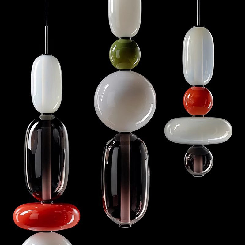 DIY Candy Candied Pebble Combo Pendant Colorful Glass Lights | heparts