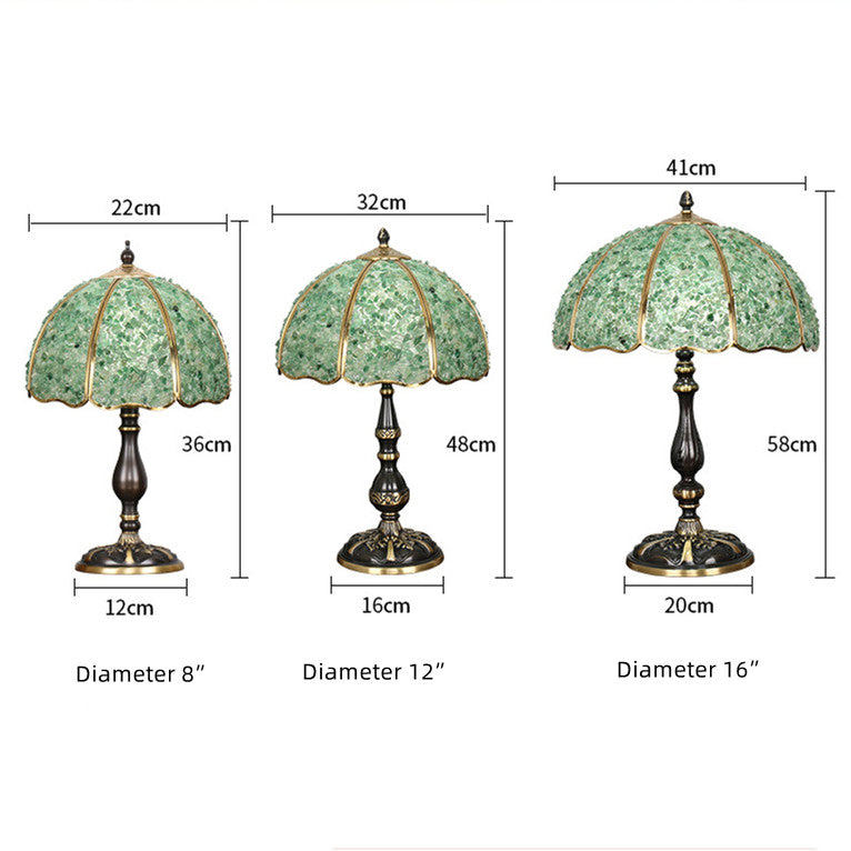 Handcrafted Tiffany Natural Shell Dome Mosaic Table Lamp | heparts