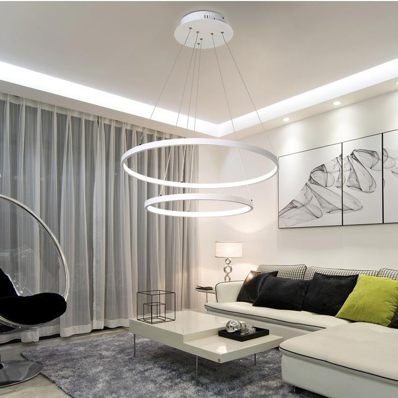 2-Lights Circular Pendant Light Chandelier Lighting Ambient Light - LED ...