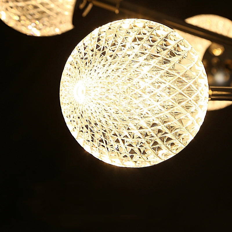 6-Lights Sphere Chandelier Diamond Glass LED | heparts