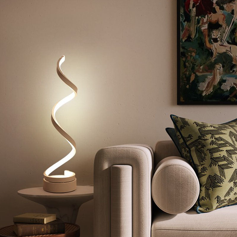 Threaded Table Lamp Simple Aluminum Acrylic LED Eye Protection Night ...