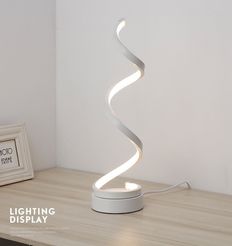 Threaded Table Lamp Simple Aluminum Acrylic LED Eye Protection Night ...