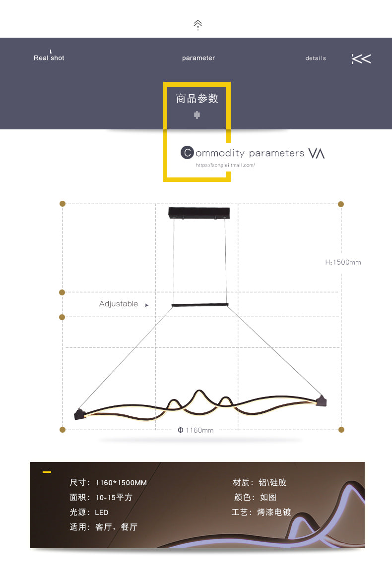 Modern Led Pendant lights Hanging Lamp For Living Dining Room Bar Cafe ...