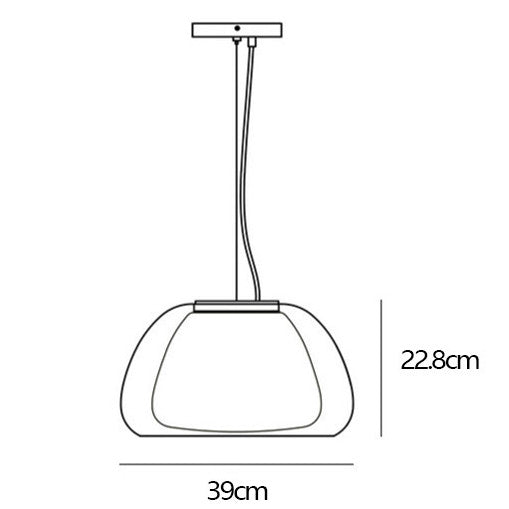 Modern Double Layer Glass Jelly Pendant Light Round Brass Rod Hanging ...