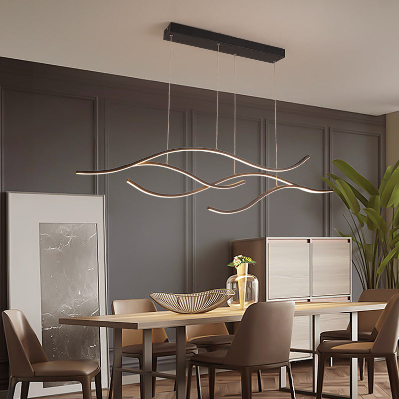 Modern Crossing Waves LED Chandelier Compatible Hanging Chandelier ...