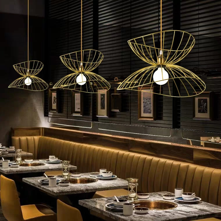 Nordic Straw Hat chandelier Restaurant Lighting Creative Personality ...