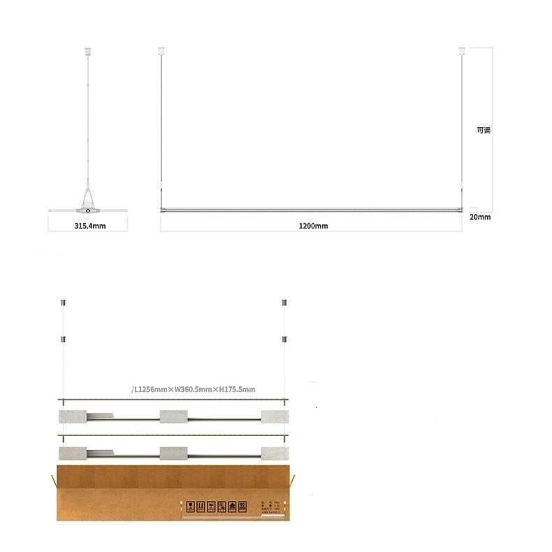 Rectangle Modern Led Pendant Light Chandelier Modern Creative Frameless ...