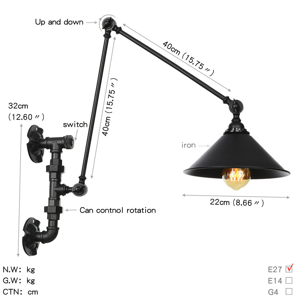 Industrial Adjustable Lamp Parts Efficient Swing Arm Lamp Parts For